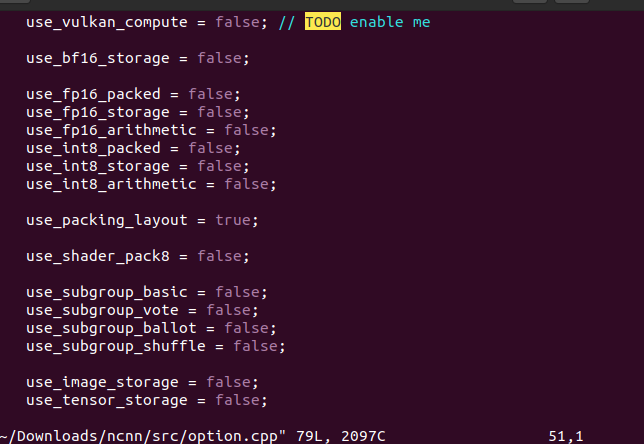 [question] 修改option.cpp中默认构造函数后再编译，更改无效果 · Issue #4902 · Tencent/ncnn · GitHub