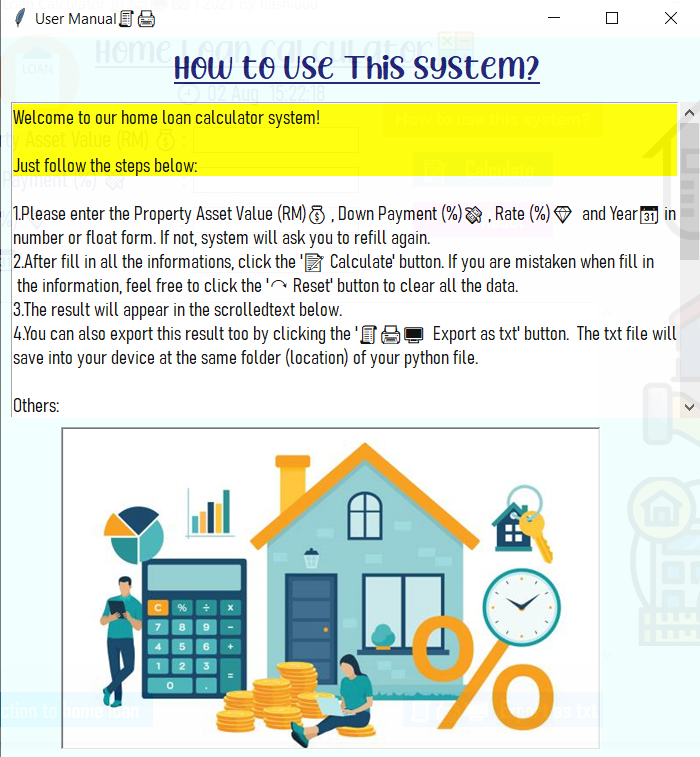 GitHub - jiashiuuuu/Home-Loan-Calculator: A Python Tkinter system to ...