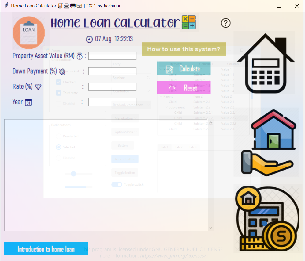 GitHub - jiashiuuuu/Home-Loan-Calculator: A Python Tkinter system to ...