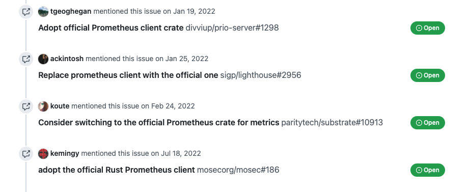 Switch to the official Rust Prometheus client library · Issue #17690 · MaterializeInc ...