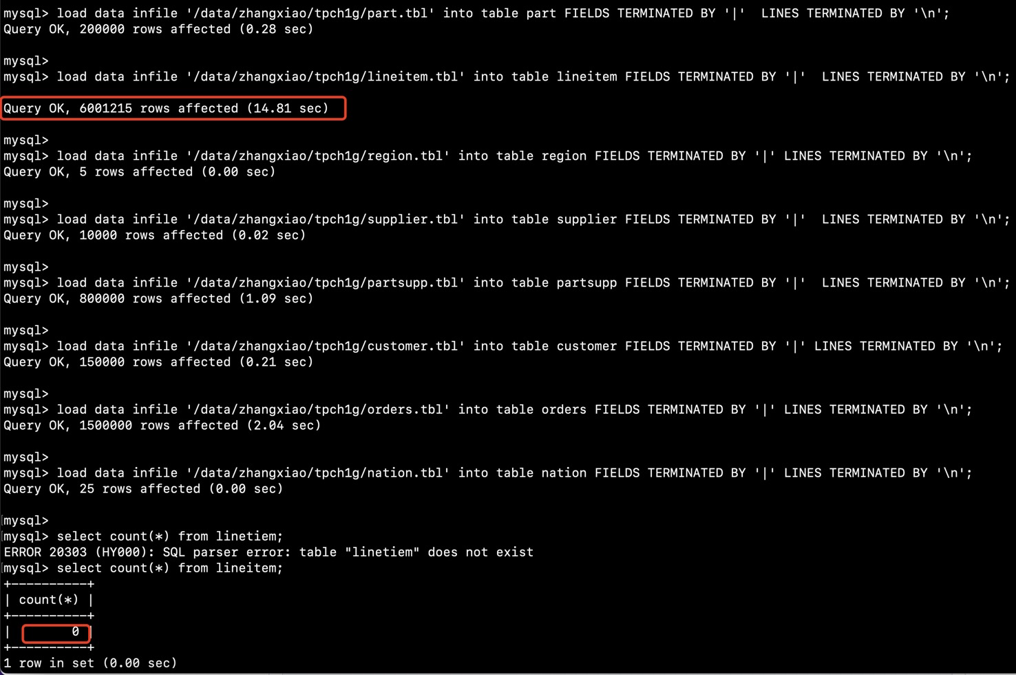 [bug] Load Data Successfully But No Data · Issue 5683 · Matrixorigin Matrixone · Github