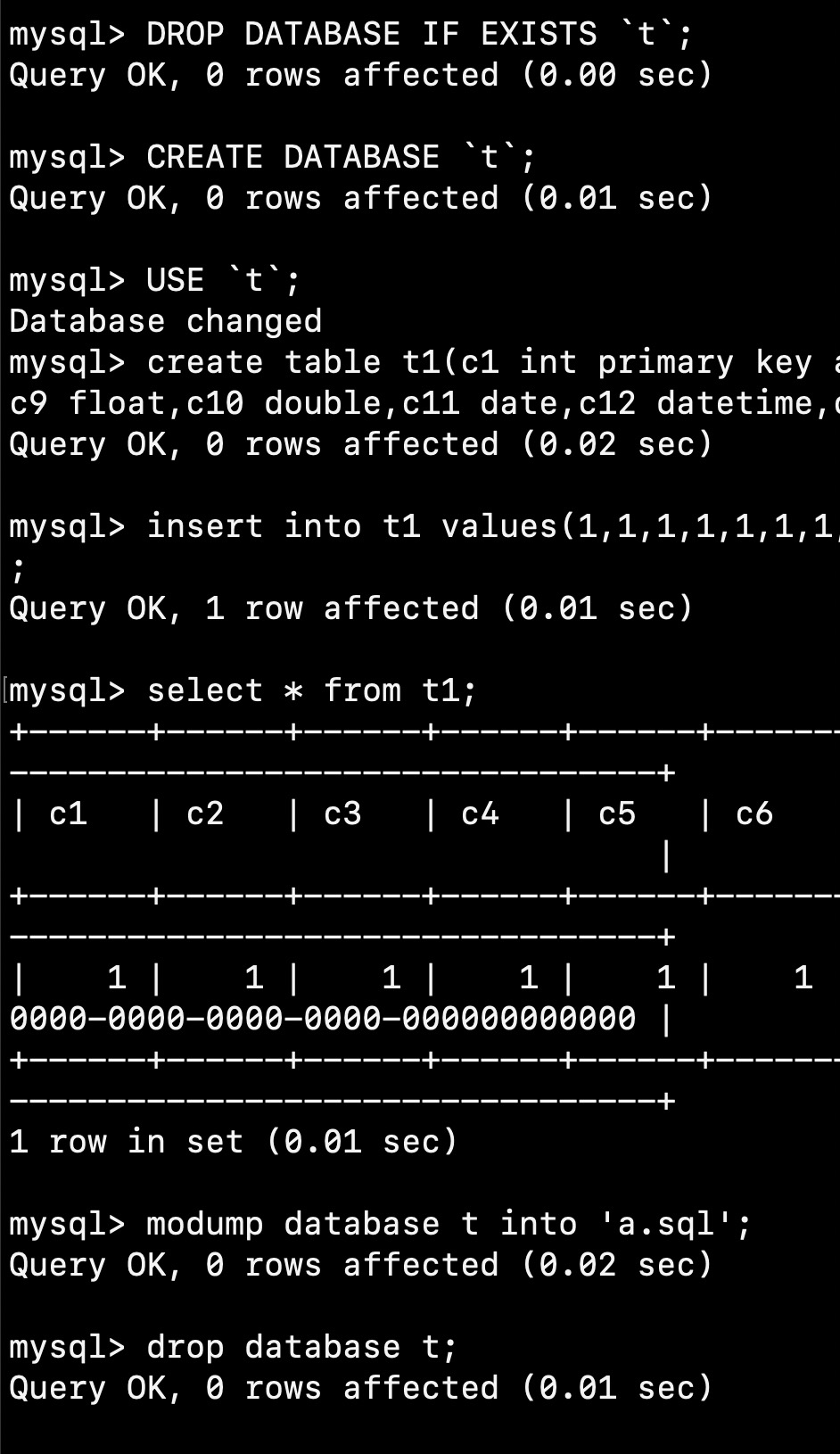[Bug]: modump only dumps DDL from a database · Issue #6056 · matrixorigin/matrixone · GitHub