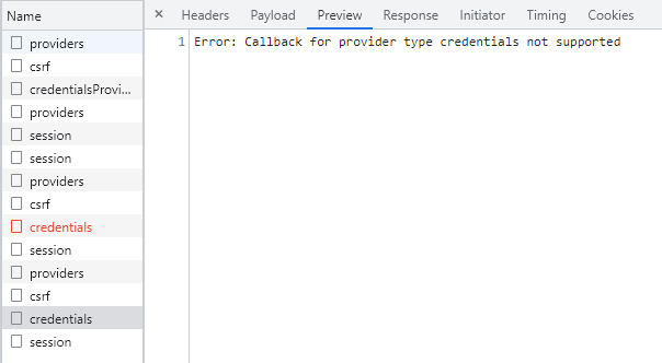 Error: Callback for provider type credentials not supported · nextauthjs next-auth · Discussion ...