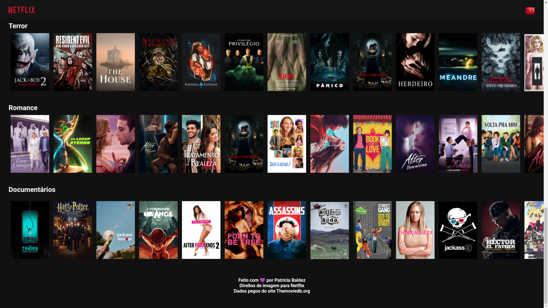 GitHub - Patriciabadez/clone-netflix: Clone do NETFLIX em REACTJS