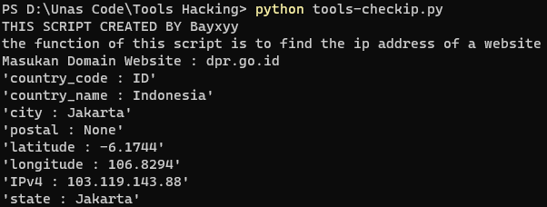 GitHub - Bayxyy/toolscheckip: Script to check IP in a website