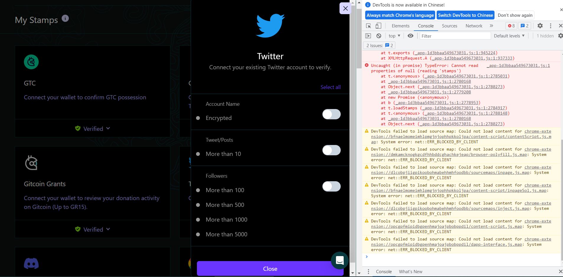 [BUG] Unable to claim Twitter stamp · Issue #1187 · passportxyz/passport · GitHub