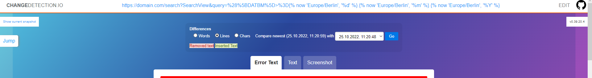 [feature] Dynamic URL with date · Issue #1052 · dgtlmoon/changedetection.io · GitHub
