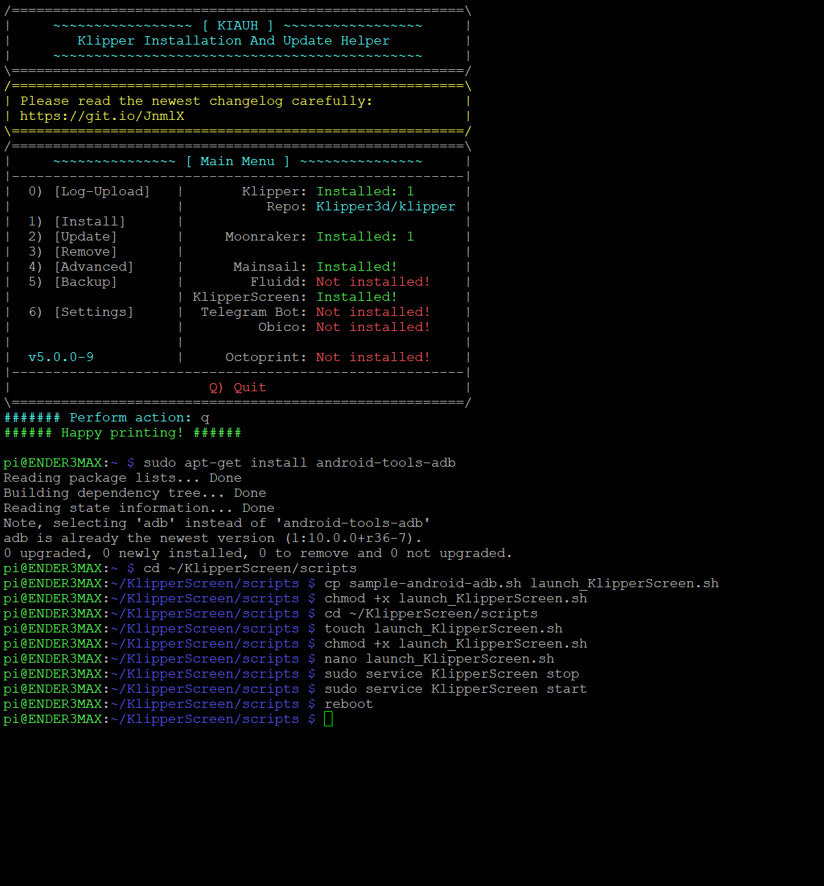 No logs and not working KlipperScreen on Android · Issue #811 · KlipperScreen/KlipperScreen · GitHub