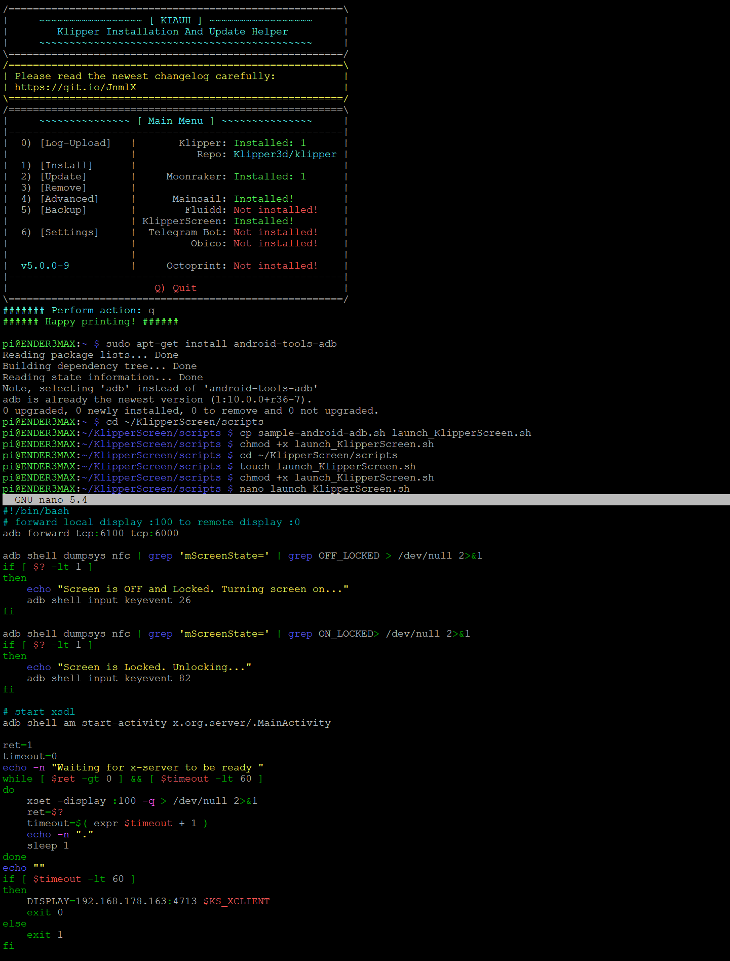 No logs and not working KlipperScreen on Android · Issue #811 · KlipperScreen/KlipperScreen · GitHub