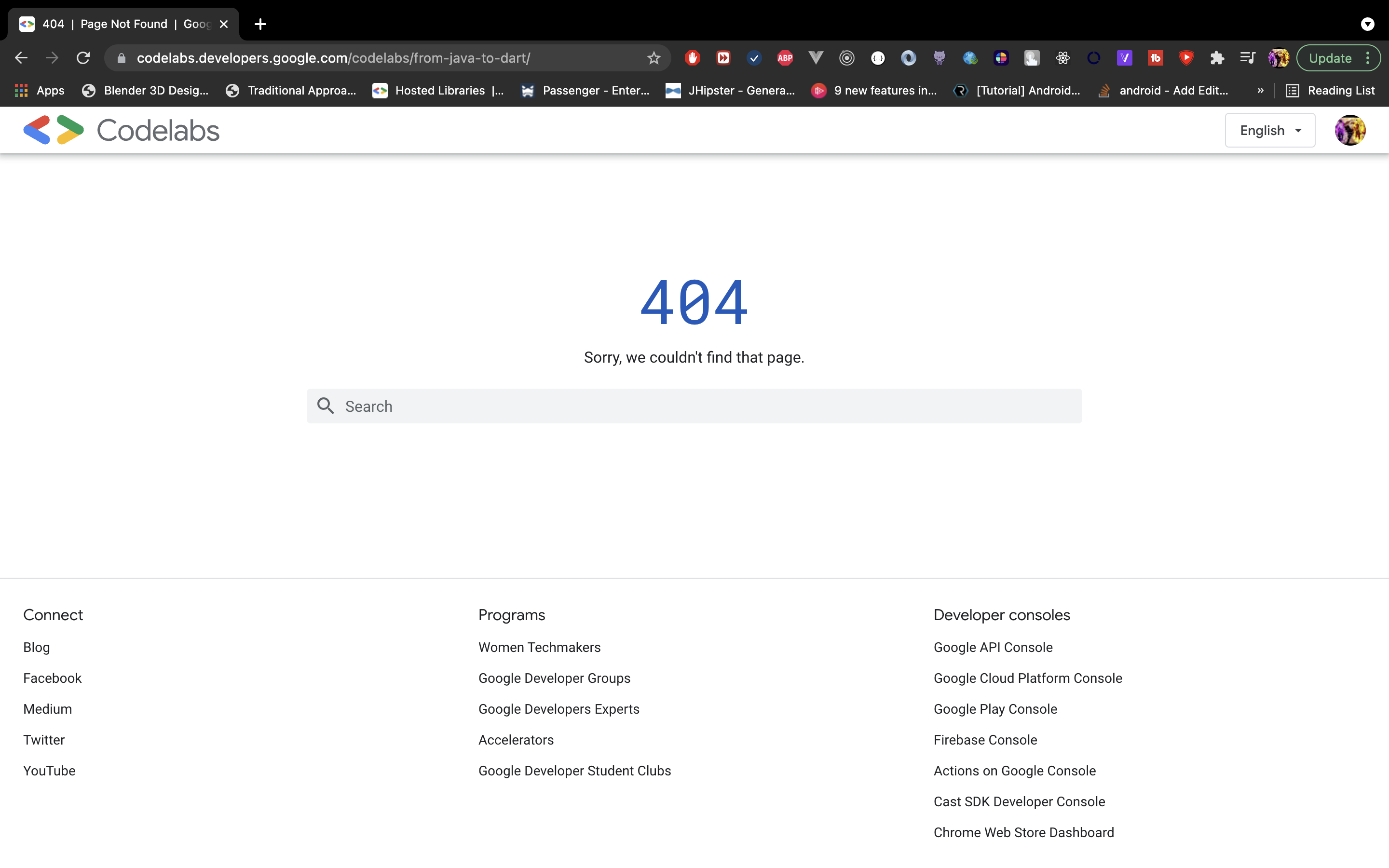 [PAGE ISSUE]: 'Codelabs' Broken link · Issue #3660 · dart-lang/site-www · GitHub