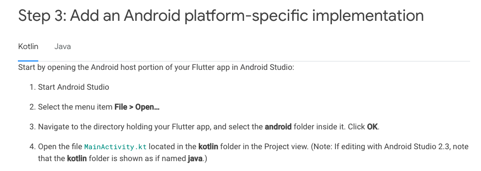 [PAGE ISSUE]: 'Writing custom platform-specific code' · Issue #6856 · flutter/website · GitHub