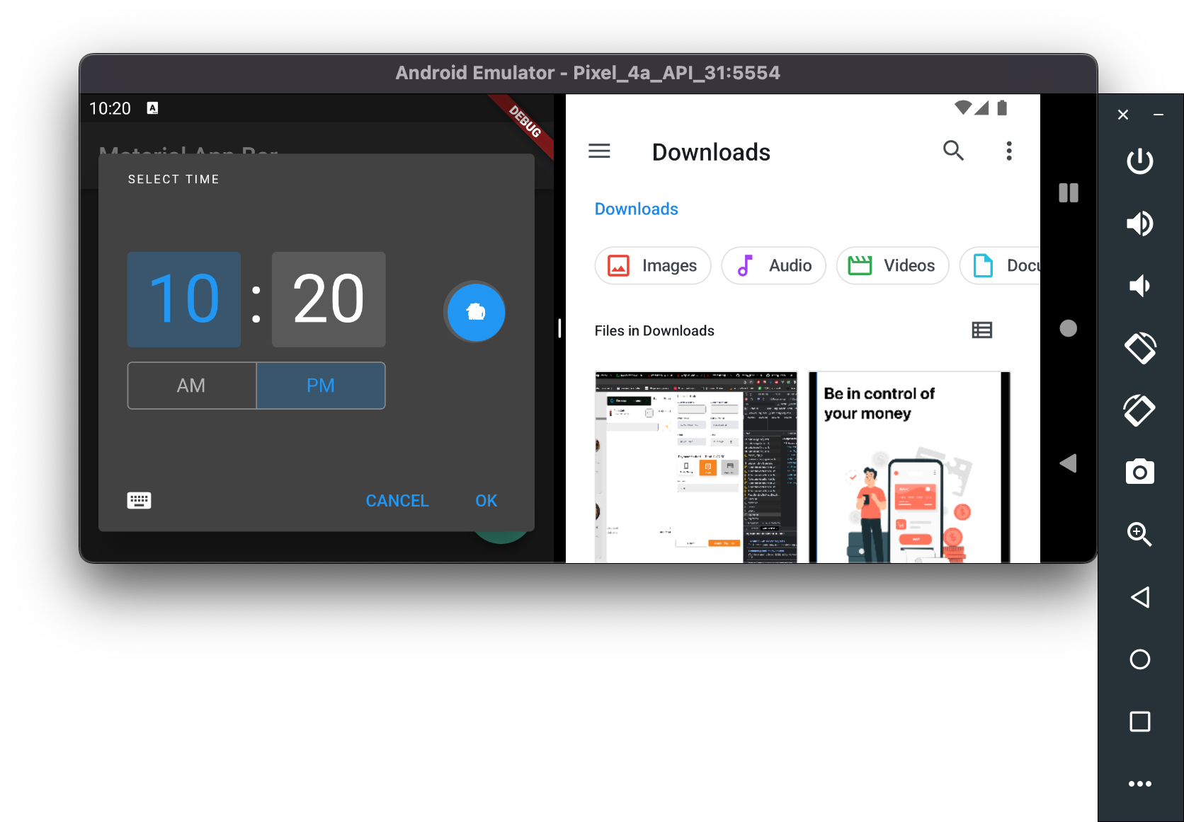 Time picker UI can be unusable in split-screen mode · Issue #60516 · flutter/flutter · GitHub