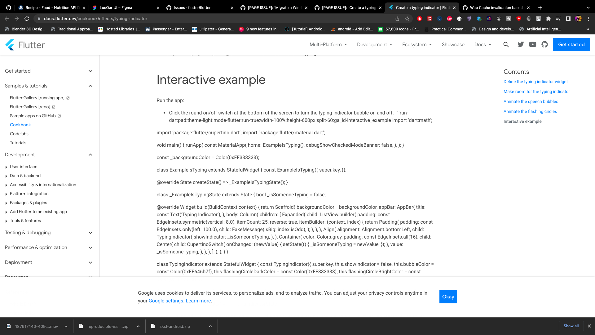 [PAGE ISSUE]: 'Create a typing indicator' · Issue #7482 · flutter/website · GitHub