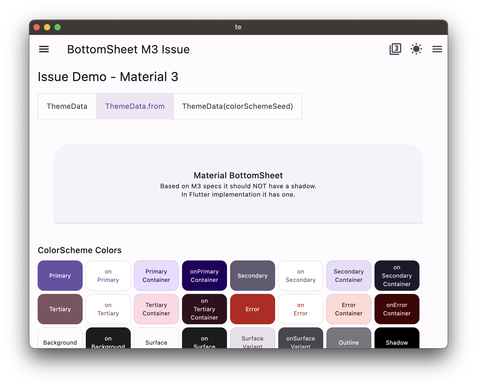 `bottomsheet` Has Incorrect Shadow Compared M3 Spec · Issue 118244 · Flutterflutter · Github