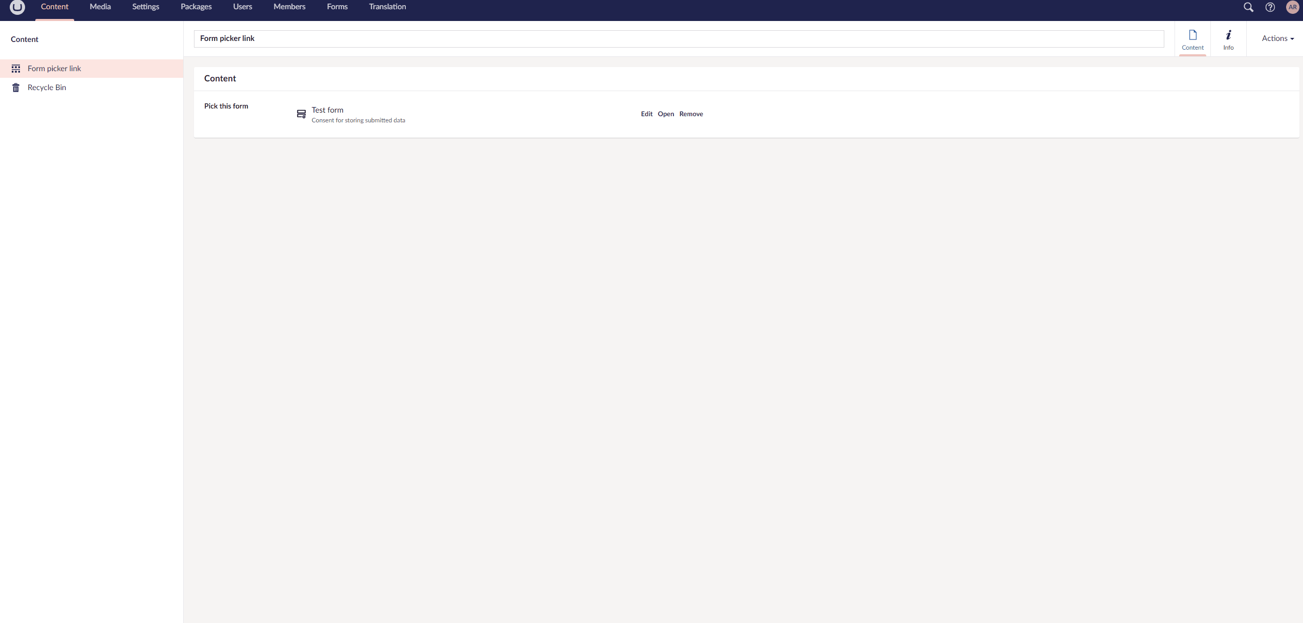 Form picker links to Umbraco forms are broken due to lowercase "form" in url · Issue #1040 ...
