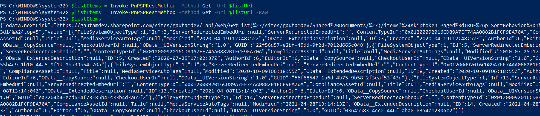 [BUG] - '@odata.nextLink' in Invoke-PnPSPRestMethod not returning values · Issue #990 · pnp ...