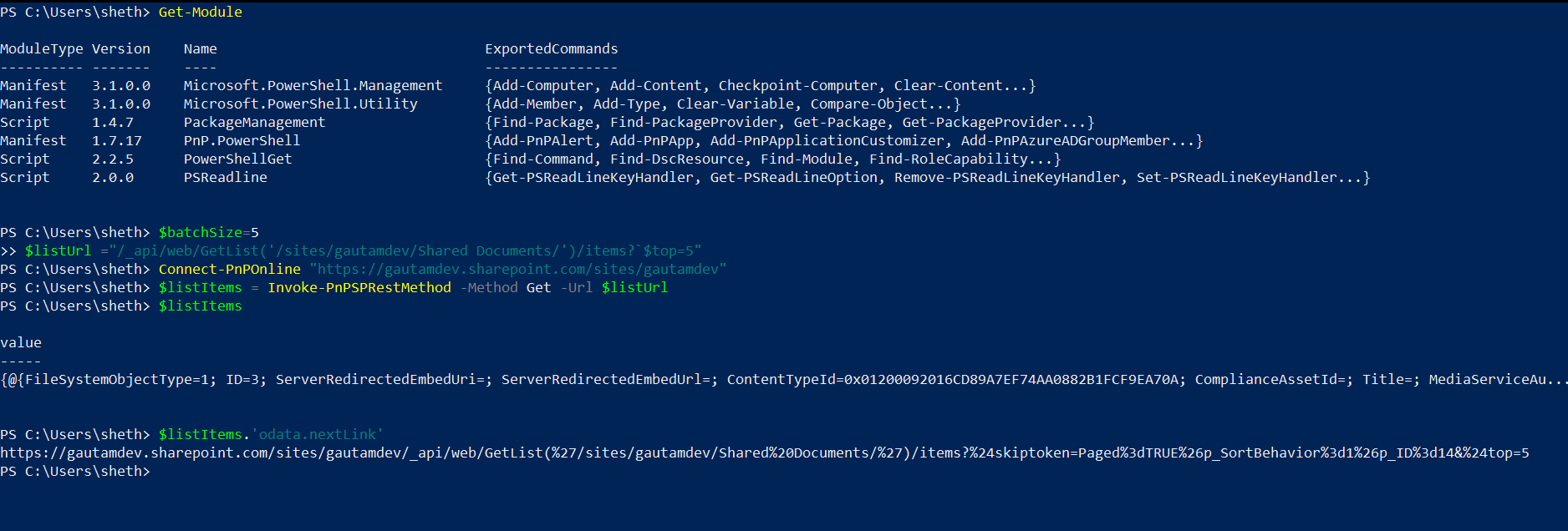 [BUG] - '@odata.nextLink' in Invoke-PnPSPRestMethod not returning values · Issue #990 · pnp ...