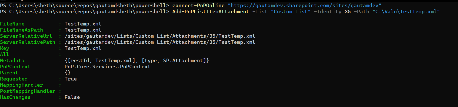 [BUG] Add-PnPListItemAttachment: The requested operation requires an element of type 'Object ...