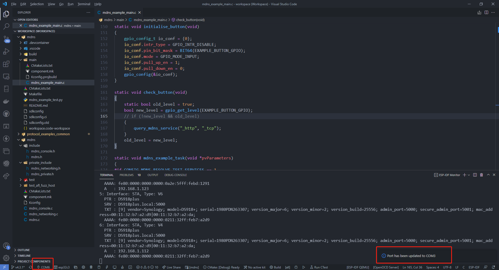 IDF select port can not change port (VSC-793) · Issue #579 · espressif/vscode-esp-idf-extension ...
