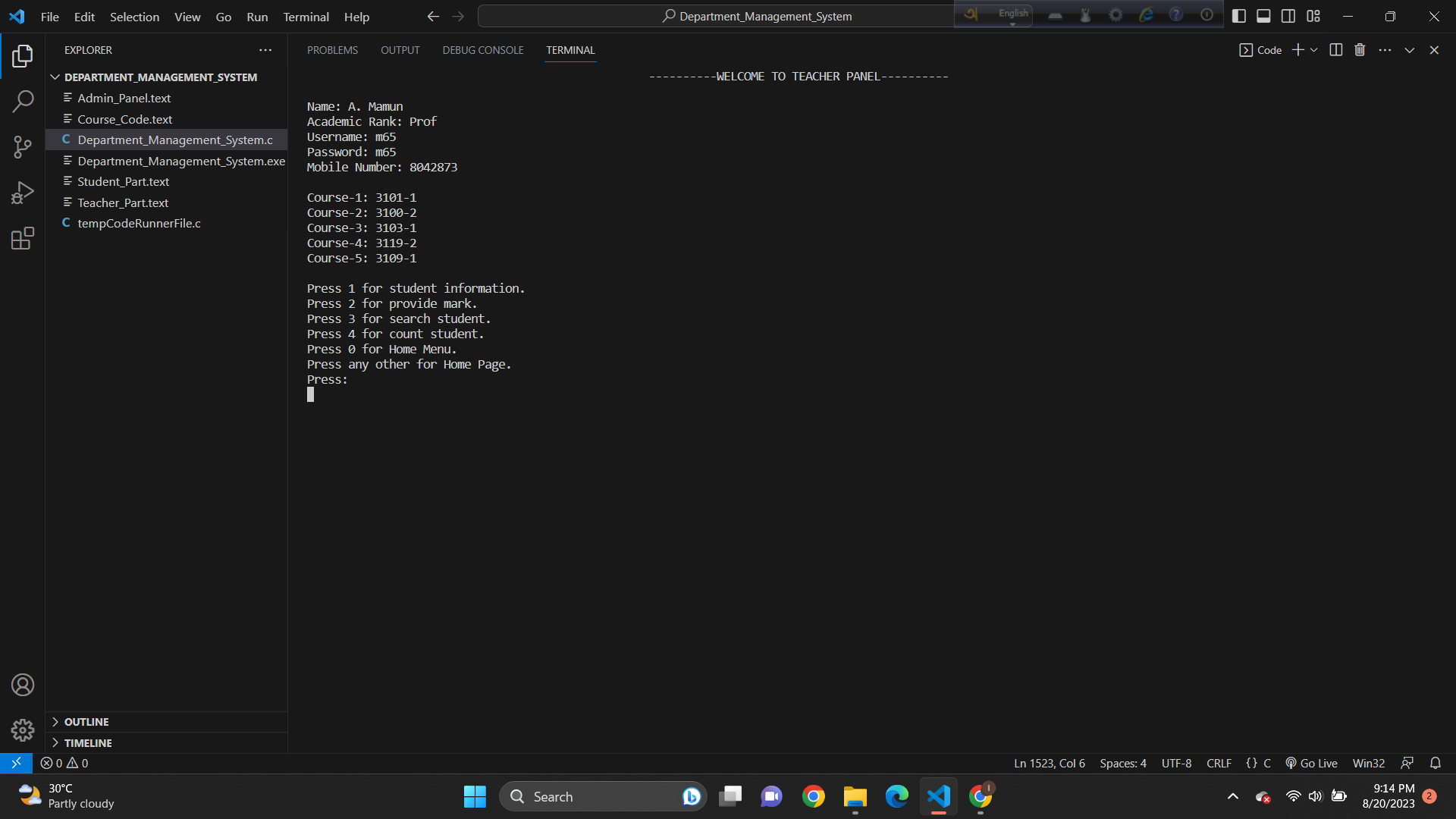 GitHub - IsratTasnimEsha/Department-Management-System