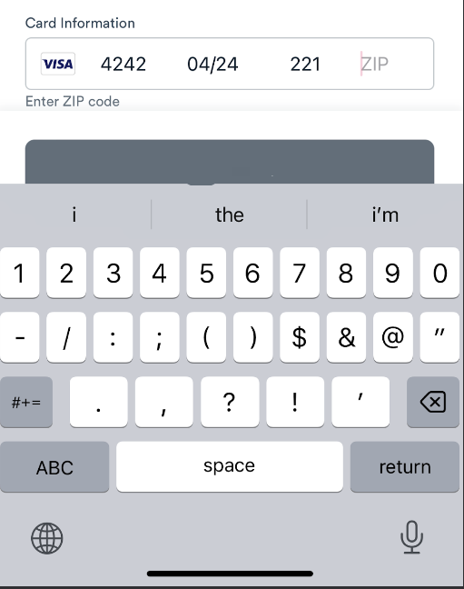 Can I Control The Keyboardtype For Zip Code Input · Issue 1165 · Stripe Stripe React Native