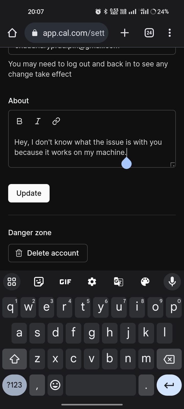 Hard To Focus On Text Area To Enter User About Description · Issue 11378 · Calcom · Github