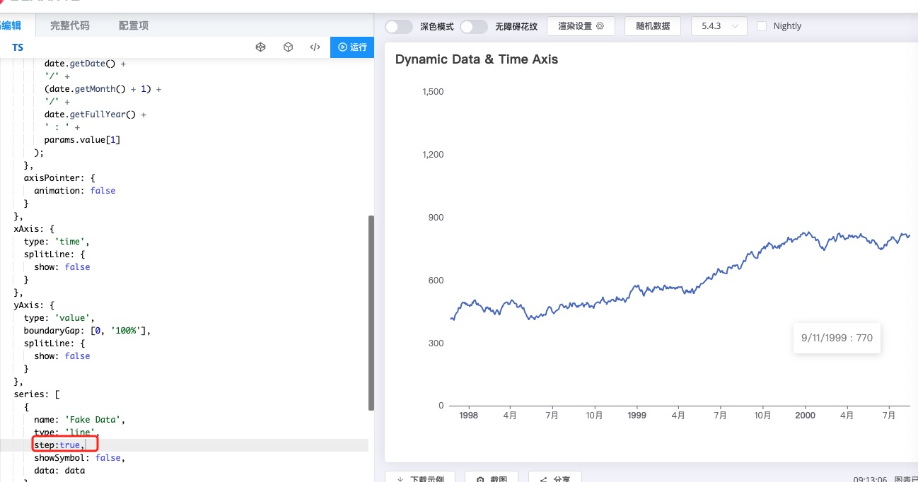 想问下，x type = time ，如何实现step=true 这种阶梯折线图，直上直下，不是倾斜的 · Issue #19100 · apache/echarts · GitHub