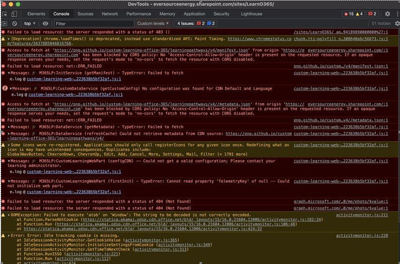 Learning Pathways content not rendering in Teams client - permissions issue? (follow-up to #569 ...