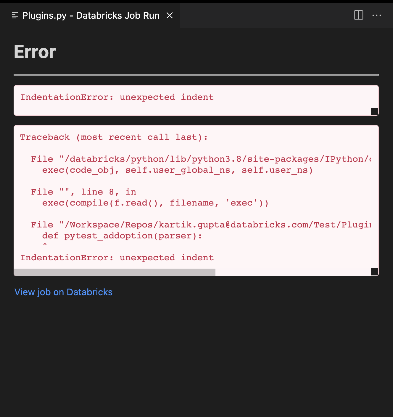 Add a link to the job run from the "Run as Job" error page · Issue #110 ...