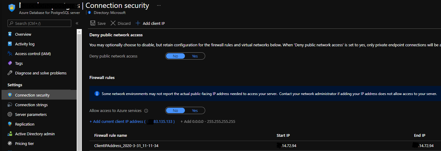 Postgres DB connection issue inspite of IP Whitelist · Issue #75362 · MicrosoftDocs/azure-docs ...