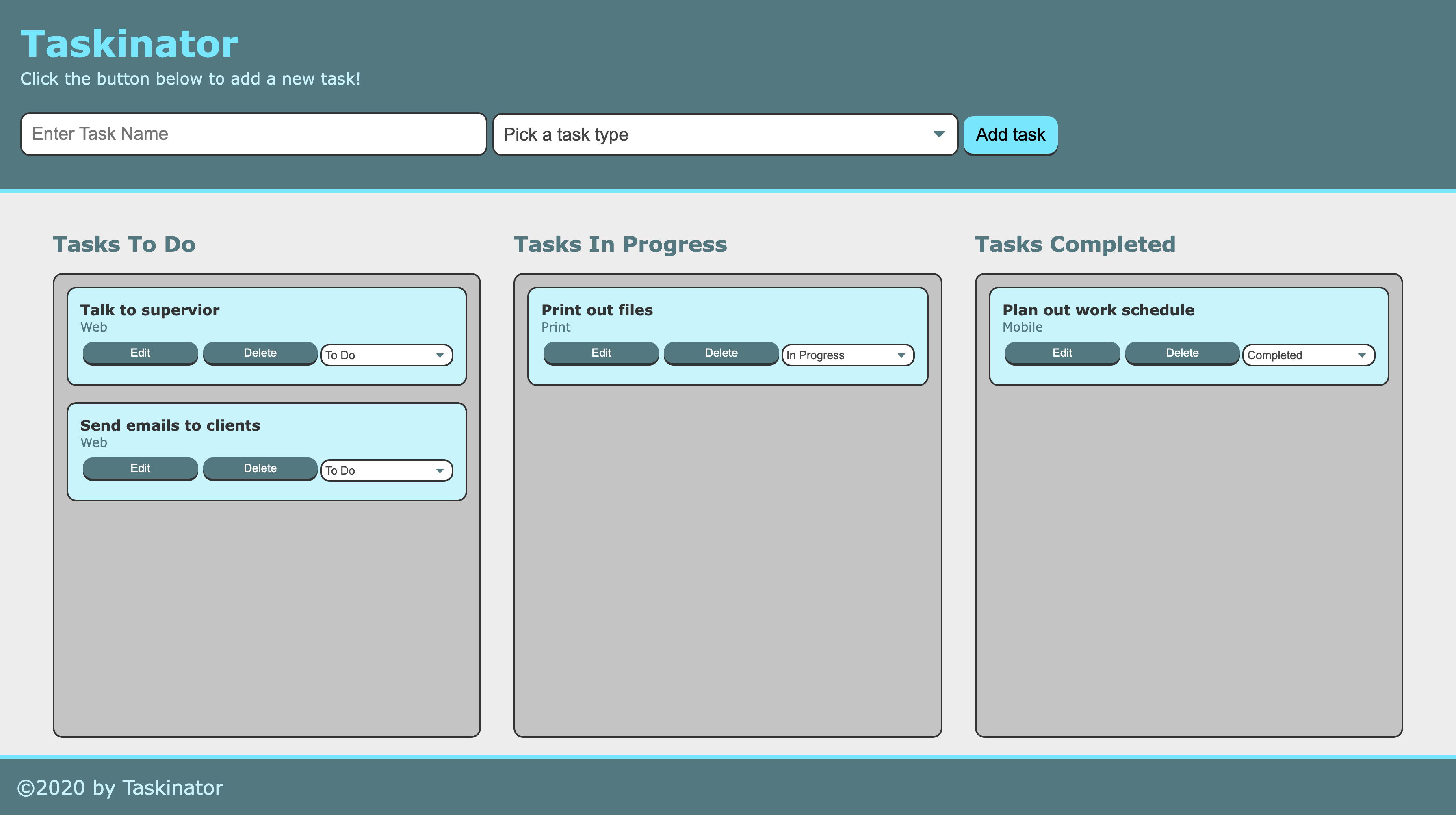 GitHub - rhazama/Taskinator: "To Do" Task Organizer Web Application