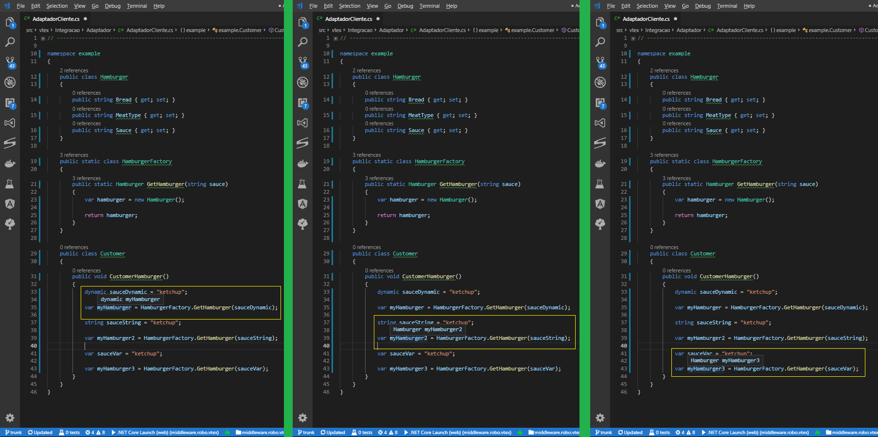 Returned Type Wrong When Parameter Of Method Is Dynamic · Issue 3072 · Dotnetvscode Csharp