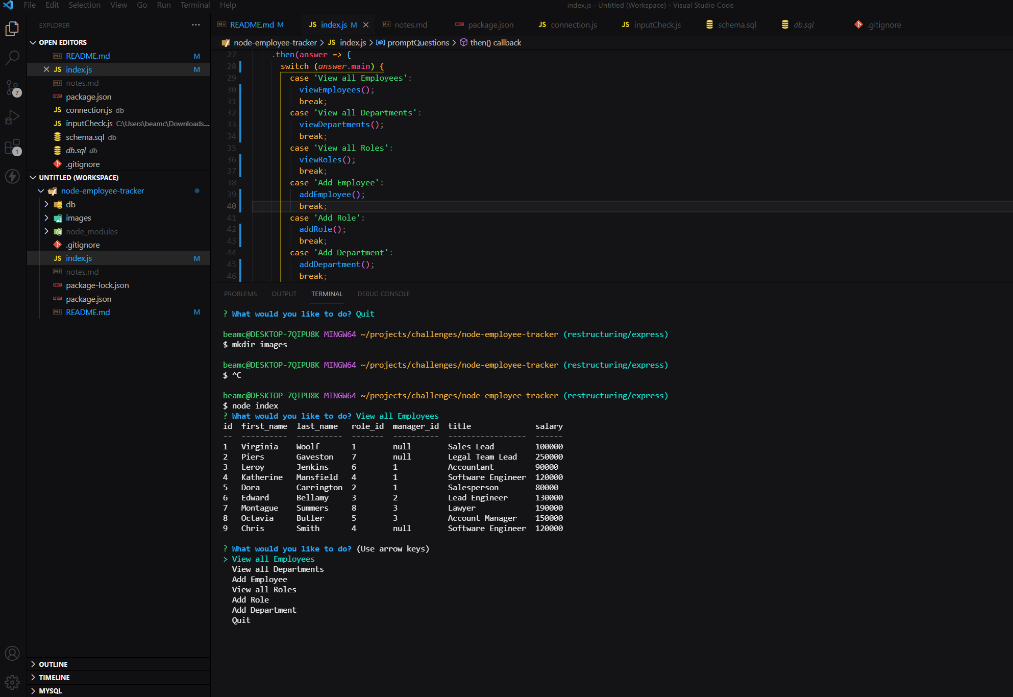 GitHub - beamchristian/node-employee-tracker