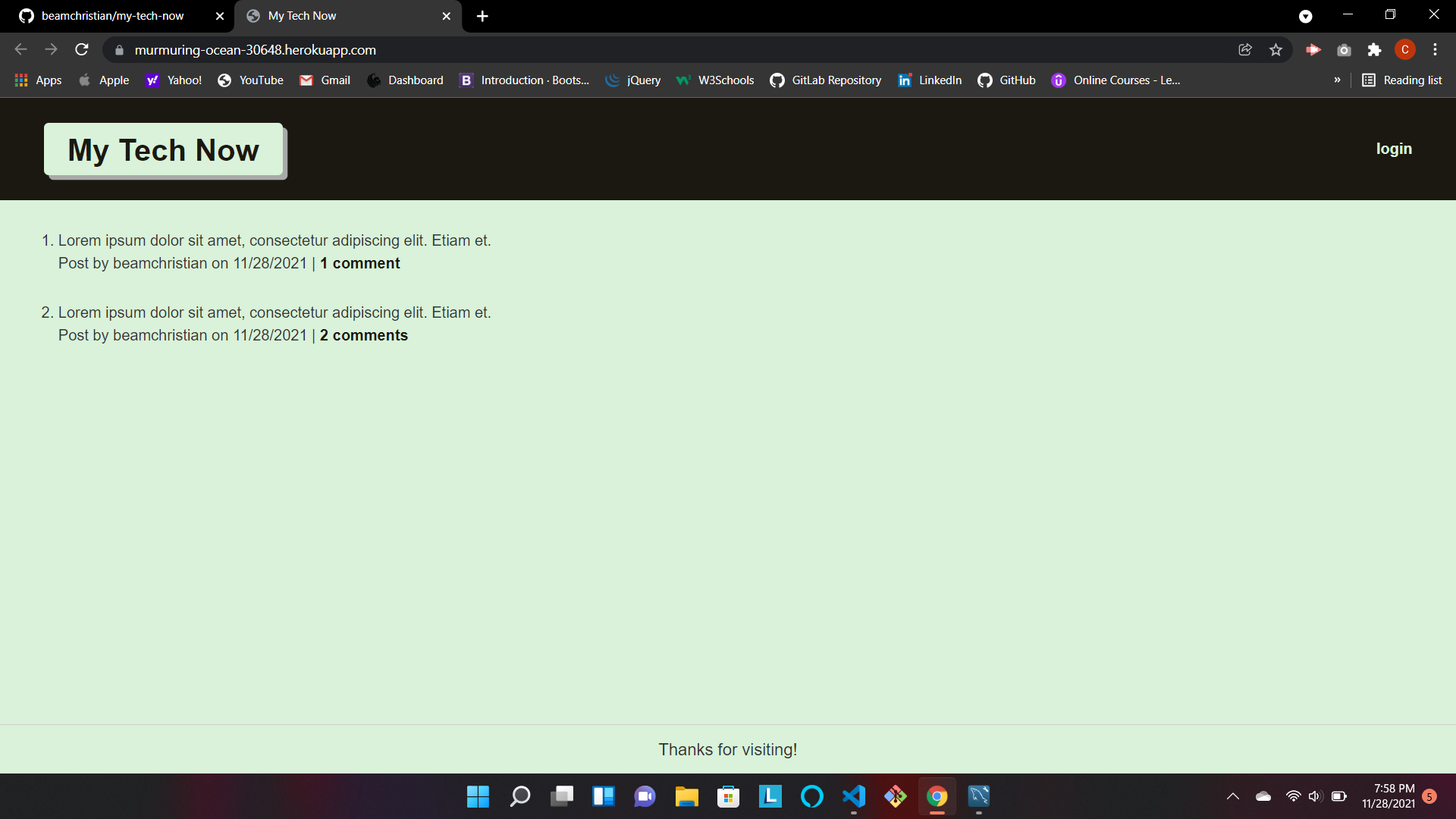 GitHub - beamchristian/my-tech-now