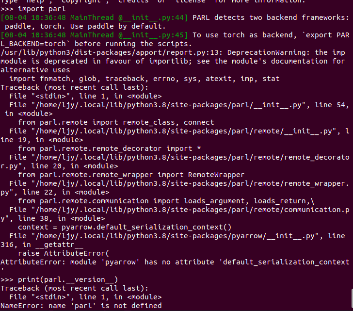 train.py导入parl时报错怎么解决 · Issue #1120 · PaddlePaddle/PARL · GitHub