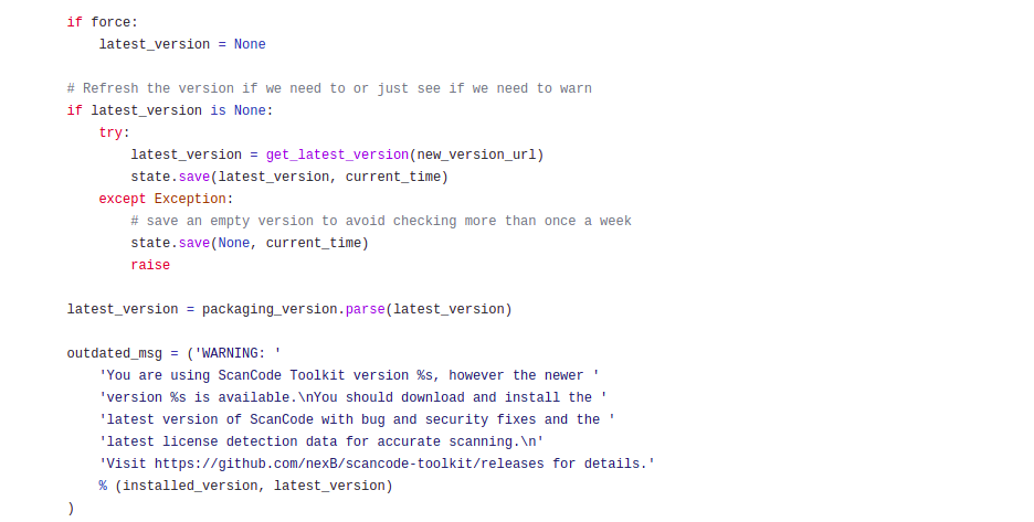 Bogus Outdated Scancode Toolkit Version Message When Running Scancode 30 1 0 · Issue 2796