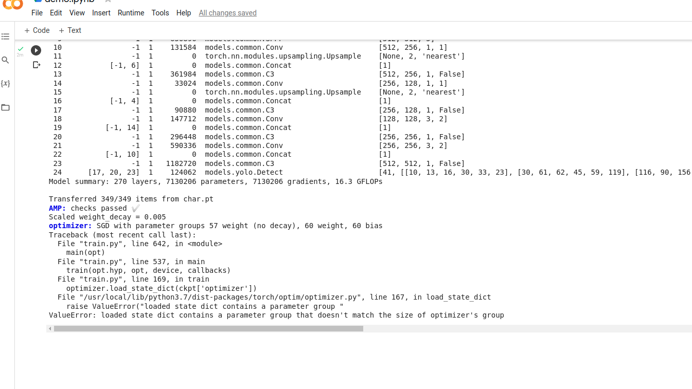 During Training Valueerror Loaded State Dict Contains A Parameter Group That Doesnt Match The 