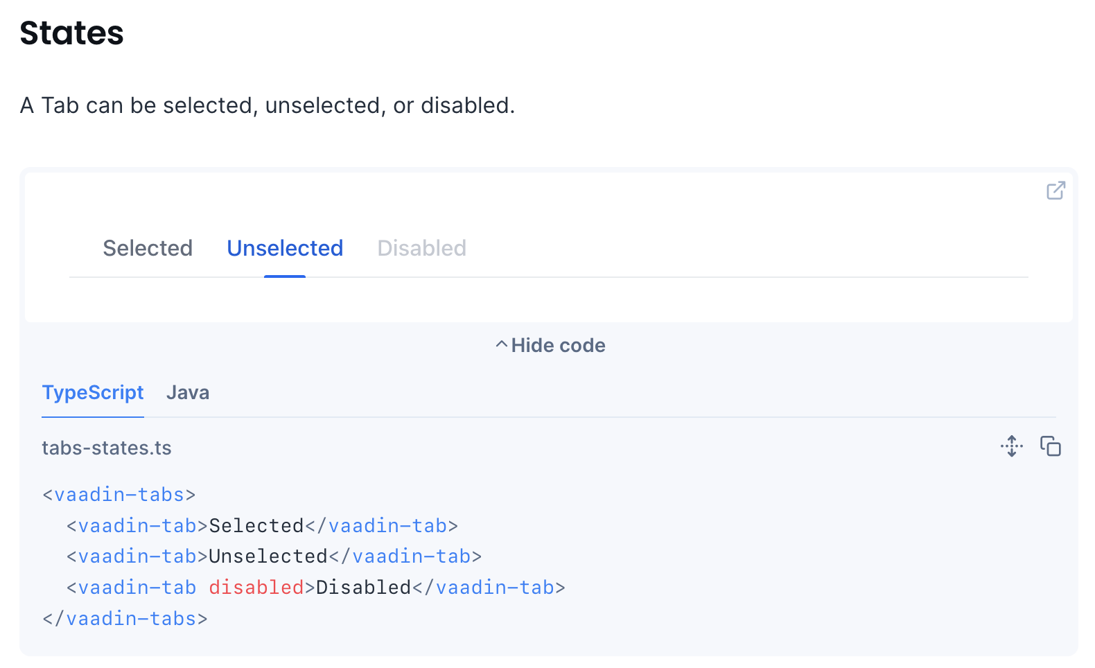 Tabs state example does now show how to select a tab · Issue #2701 ...