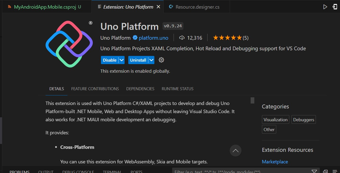 Uno Android Application Is Not Working In Vs Code · Issue 13623 · Unoplatformuno · Github