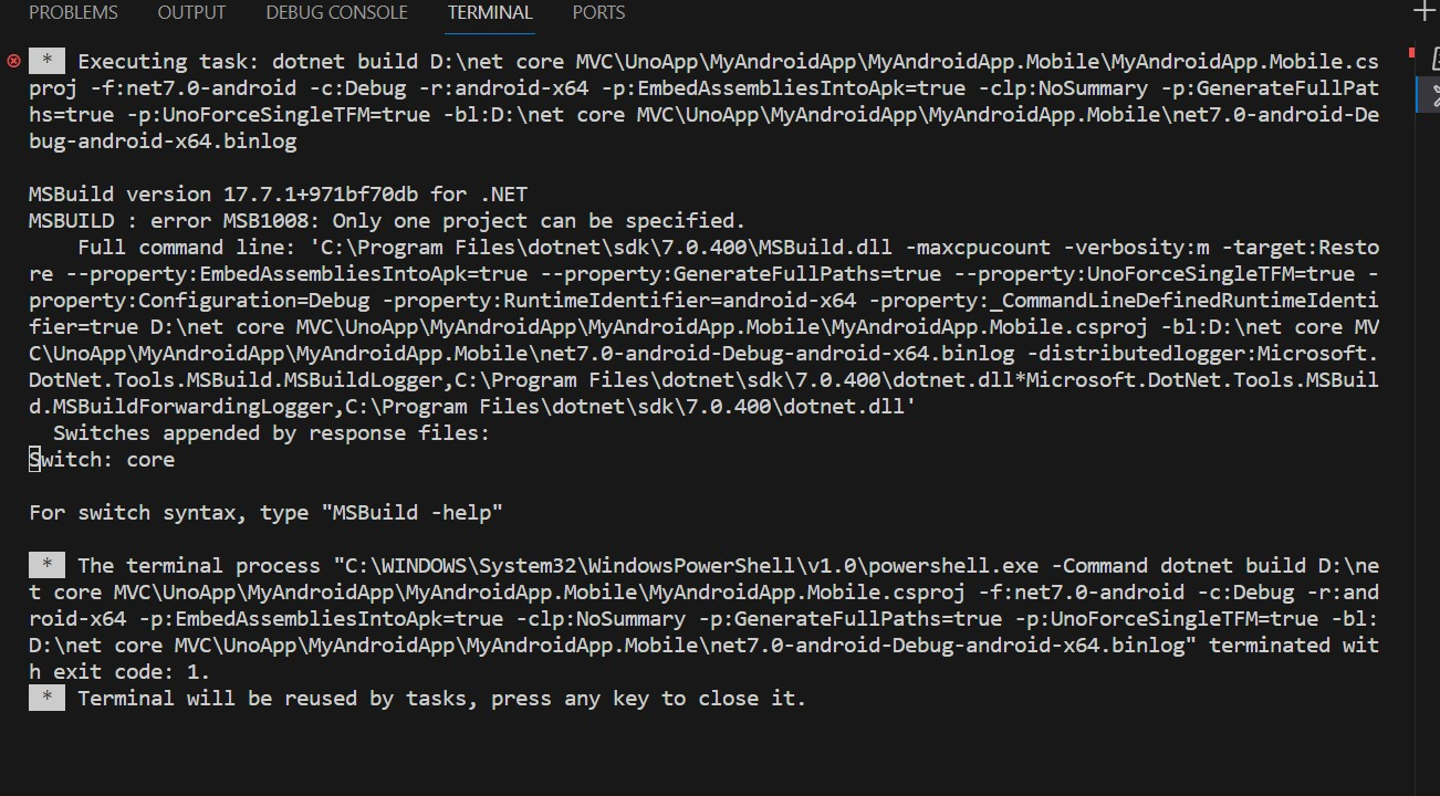 Uno android application is not working in vs code · Issue #13622 · unoplatform/uno · GitHub
