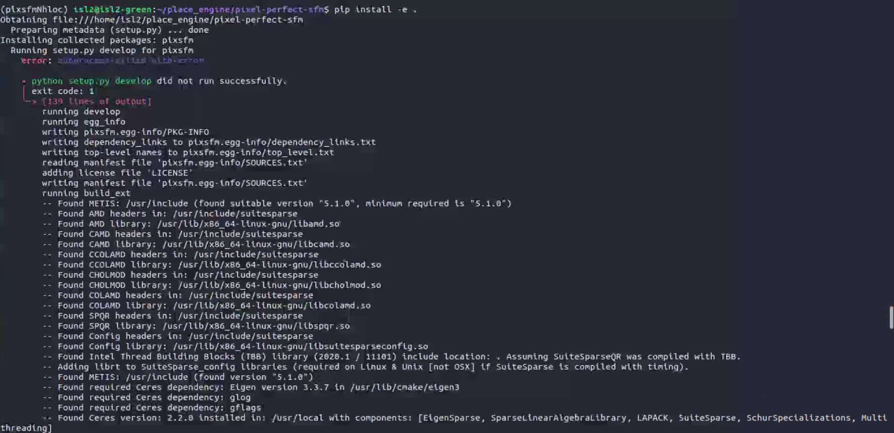 cannot run " pip install -e . " to install pixsfm · Issue #72 · cvg/pixel-perfect-sfm · GitHub