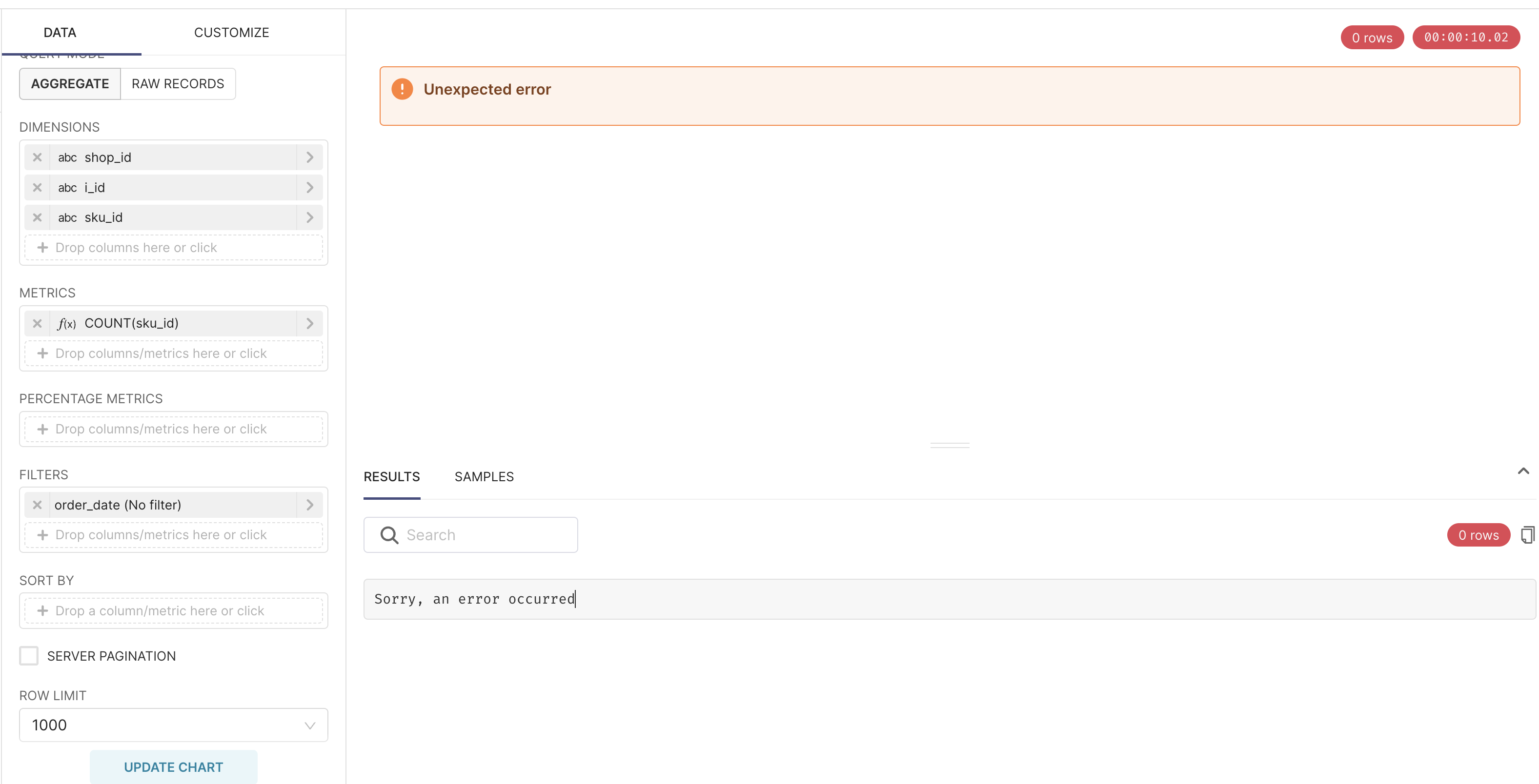 Queries That Exceed 10 Seconds Result In Unexpected Errors · Issue 5801