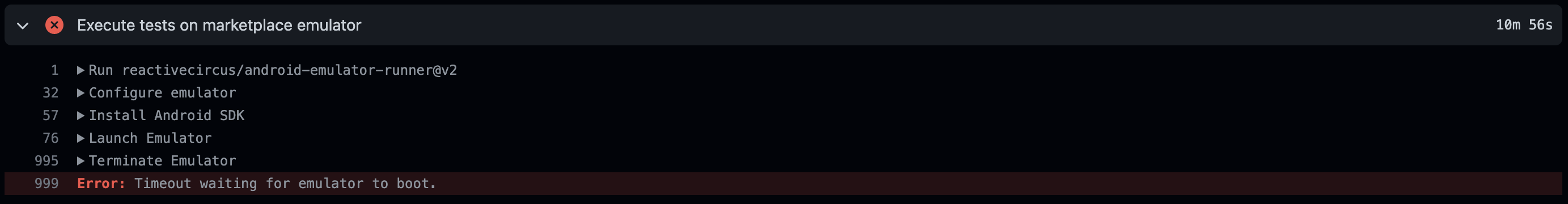 PANIC: Broken AVD system path. Check your ANDROID_SDK_ROOT value [/home/runner/.android/sdk ...