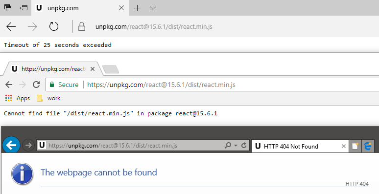 Minified Version of React's CDN Throws Errors, but Unminified CDN Works ...