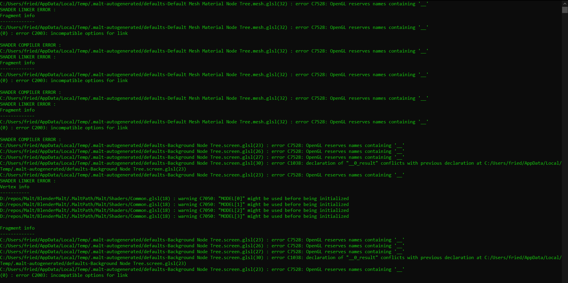 Shader Compilation Errors On Node Ux Latest · Issue 387 · Bnprmalt 