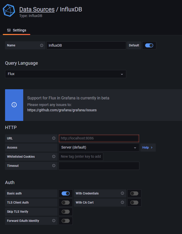 Adding Influxdb doens't adjust Setting Frontend · Issue #37488 · grafana/grafana · GitHub