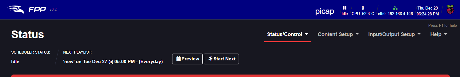 FPP 6.x schedule stops playing and fpp -s status shows 'false' · Issue ...