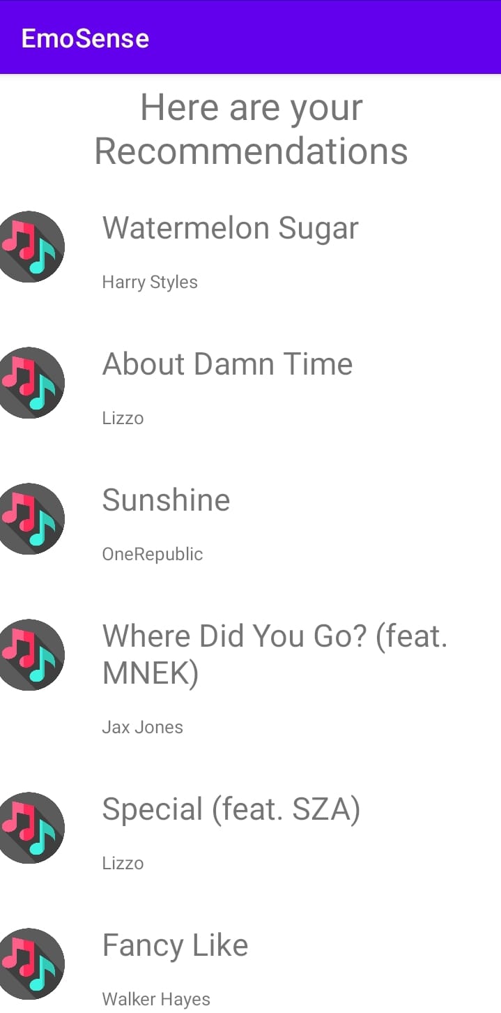 GitHub - AshwinSheoran02/EmoSense-App: The app recommends music on the basis of the mood of the ...