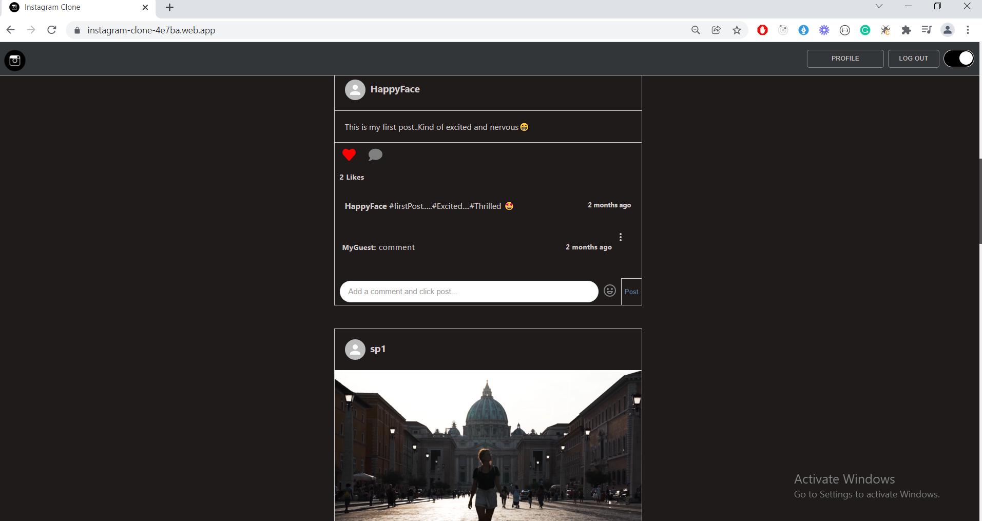 GitHub - sreejaPaul/Instagram-Clone