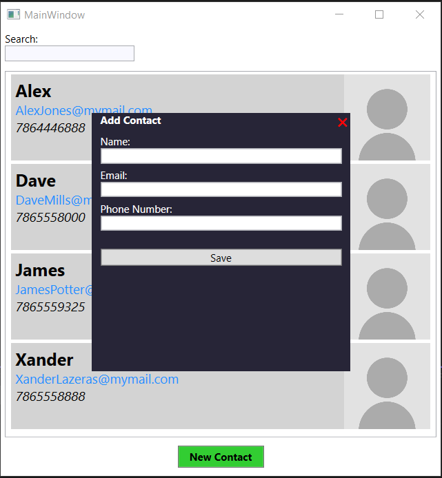 GitHub - AndyJL1999/ContactsApp: A contacts app made with WPF.